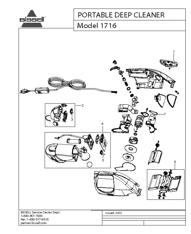 Schematic Parts Book for Bissell Model: 1716 SPOT LIFT POWERBRUSH ...