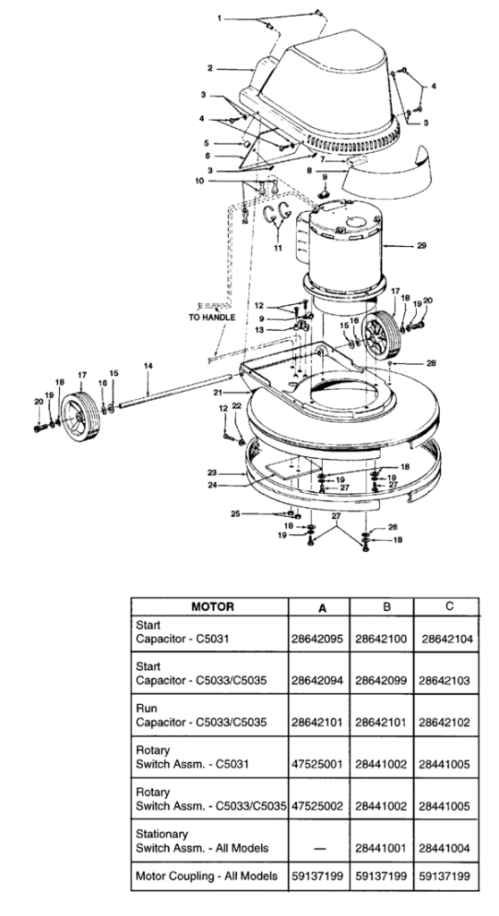 Schematic and parts list for: Hoover Model: C5033 - Vacuums R-Us and ...