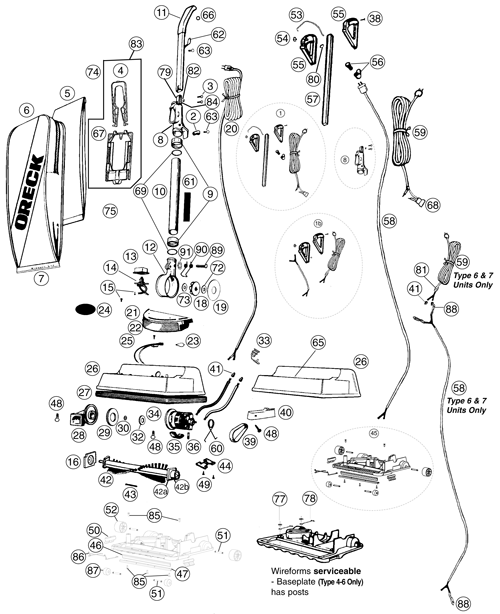 Schematic and parts list for: Oreck Model: U3700HH - Vacuums R-Us and ...