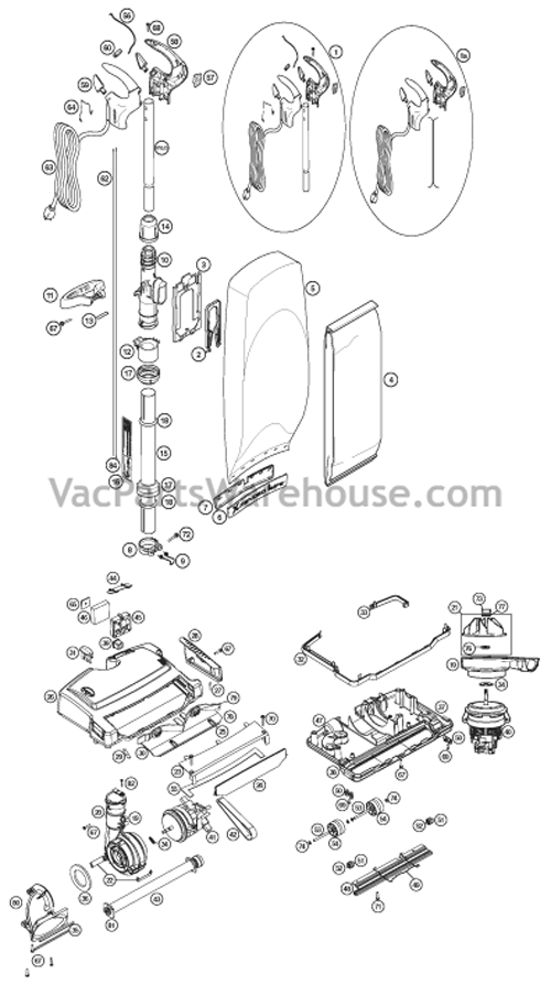 Schematic and parts list for: Oreck Model: XL21-600ECC - VacuumsRUs