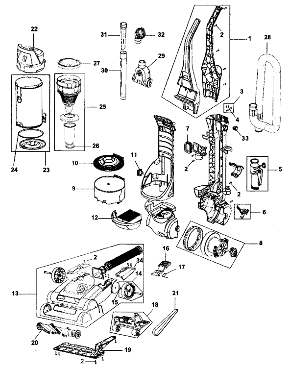 Schematic and parts list for: Hoover Model: UH71003 - Vacuums R-Us and ...
