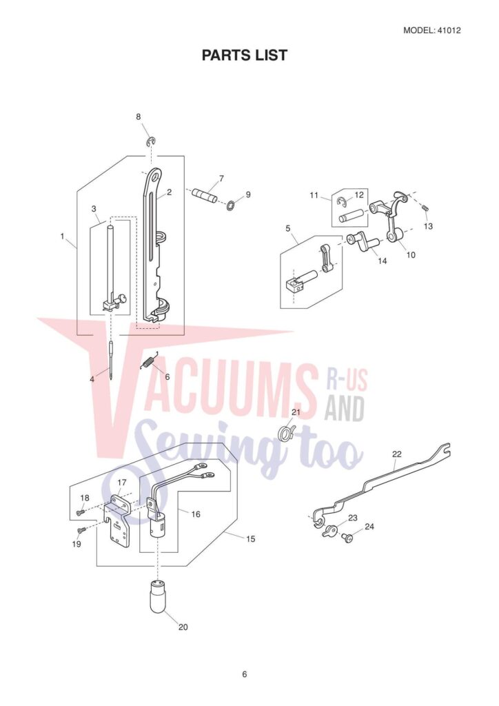 Janome Models: 41012, New Home 41012 Schematics and parts list - Vacuums R-Us and Sewing Too