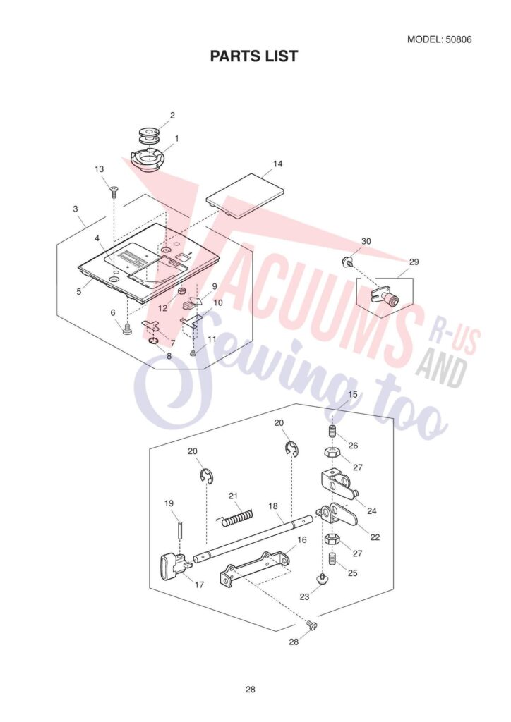 Janome Models: Mod 50806, Mod 11 Schematics and parts list - Vacuums R-Us and Sewing Too