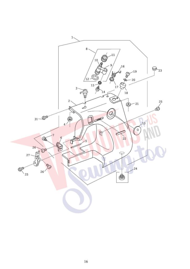 Janome Models: Jem 660, 661, gem gold 2 Schematics and parts list ...