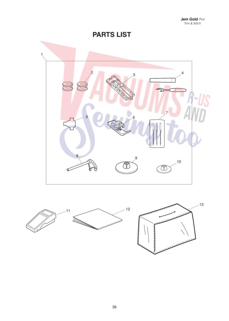Janome Models: Jem 660 Schematics and parts list - Vacuums R-Us and ...