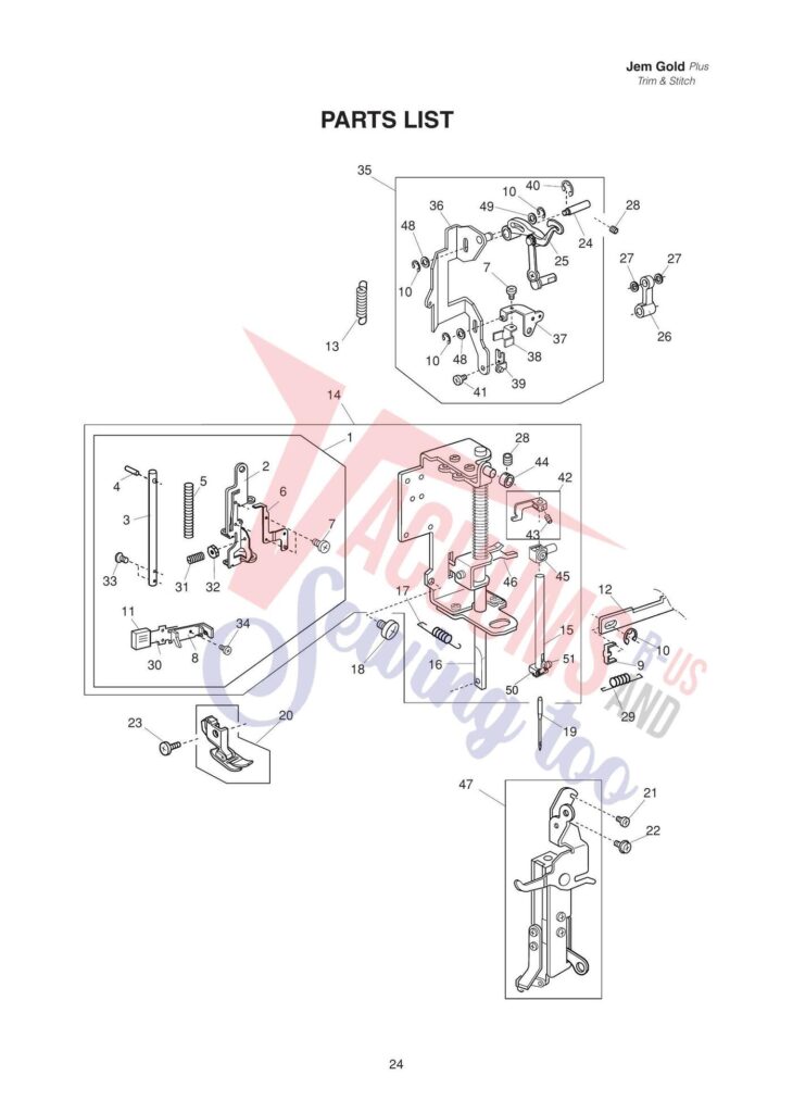 Janome Models: Jem 660 Schematics and parts list - Vacuums R-Us and ...