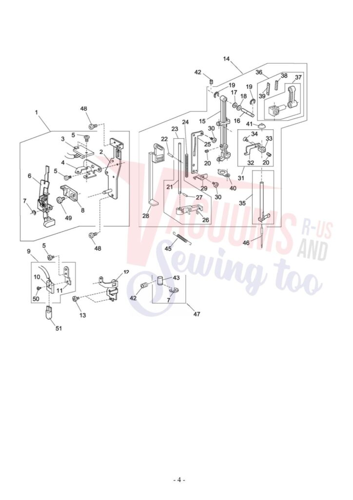 Elna Models: el6600, q6600, quilters dream q6600 Schematics and parts ...