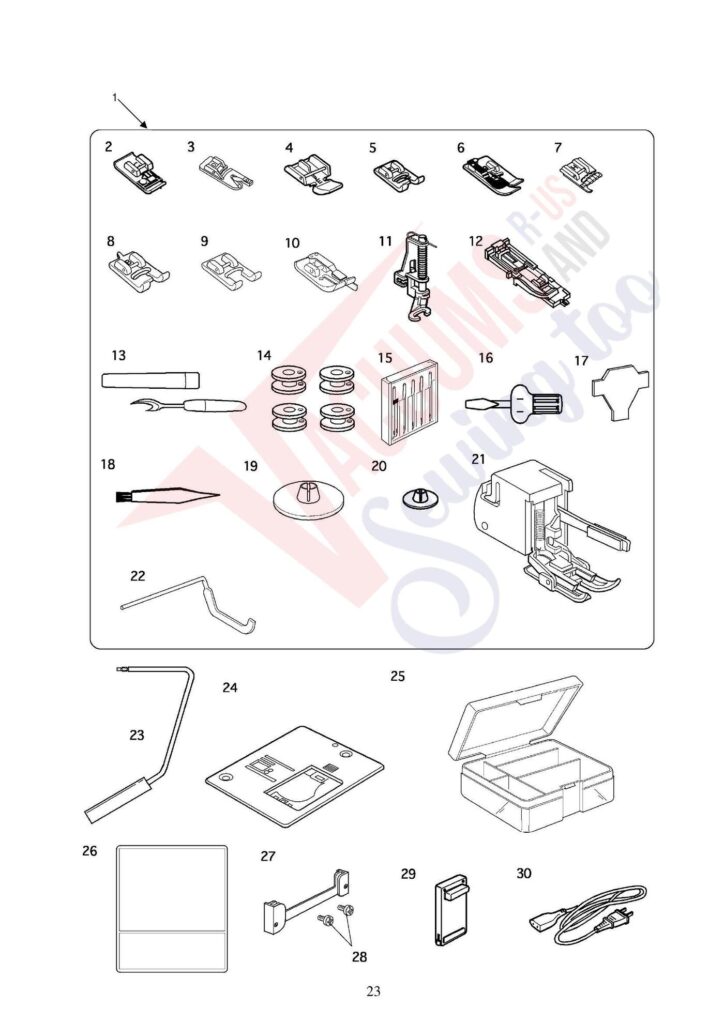 Elna Models: el7200, q7200, quilters dream 7200 Schematics and parts ...